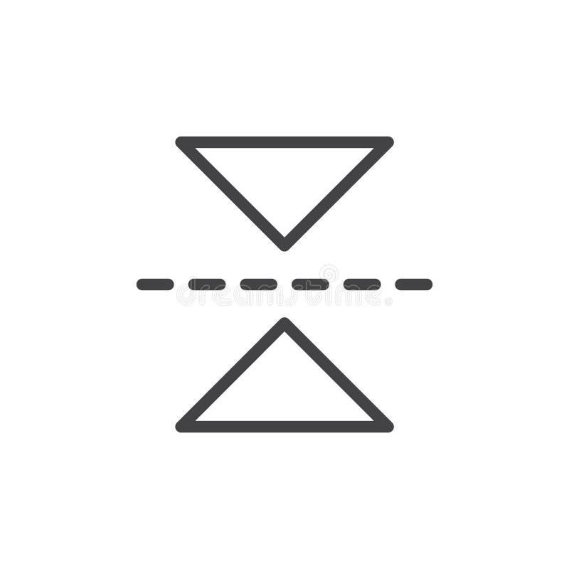 Horizontal Reflection Icon Thin Outline Art Symbol Stock Vector ...