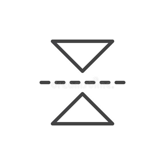 Horizontal Reflection Icon Thin Outline Art Symbol Stock Vector ...