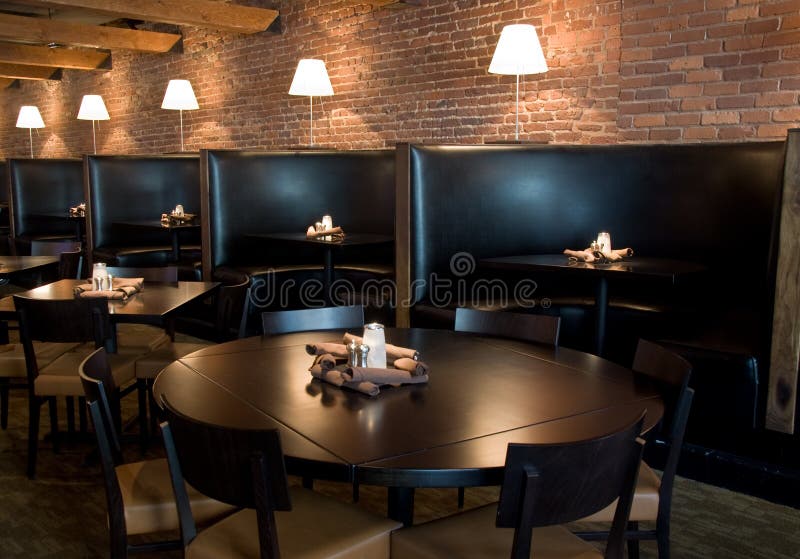 Horizontal Restaurant Interior Stock Image - Image of restaurant, black ...