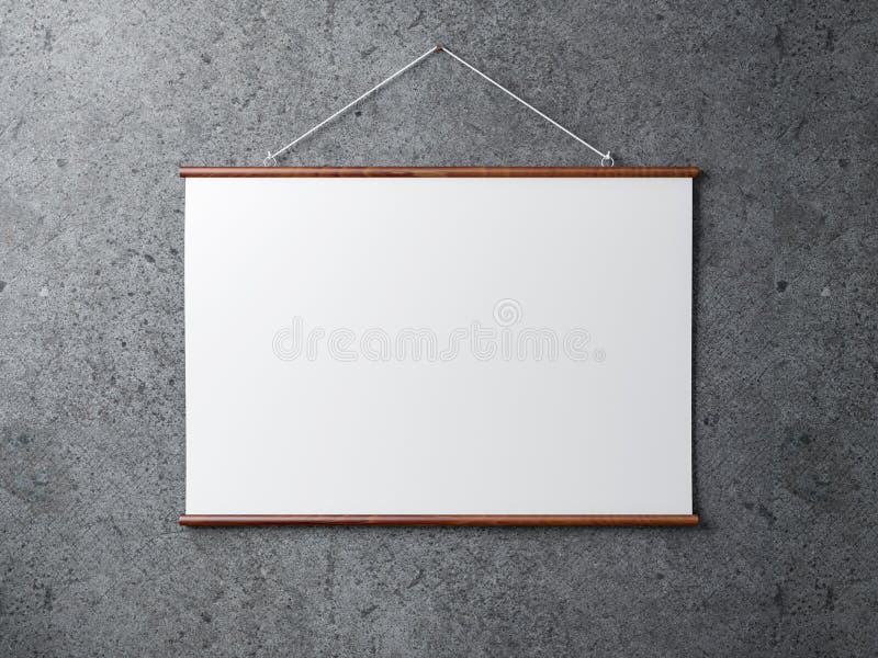 Horizontal Roll Up Poster Mockup, Pull Down Chart, Presentation Board ...