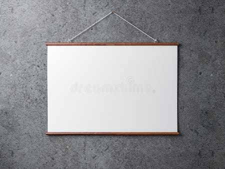 Horizontal Roll Up Poster Mockup, Pull Down Chart, Presentation Board ...