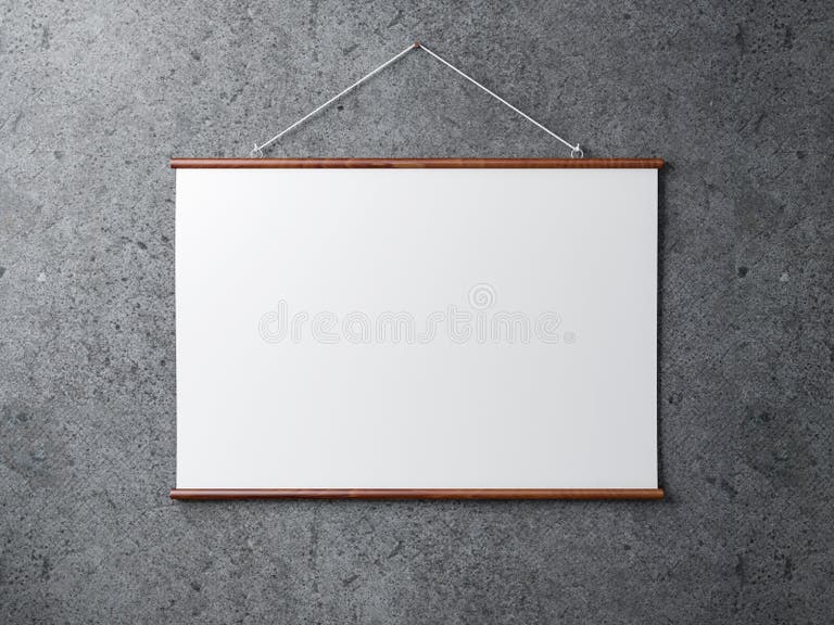 Horizontal Roll Up Poster Mockup, Pull Down Chart, Presentation Board ...