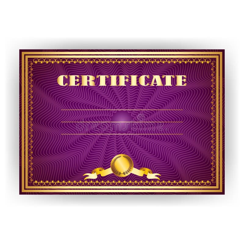 Horizontal Royal Certificate with Lace Pattern Stock Illustration ...