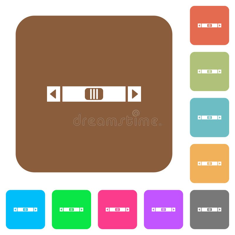 Horizontal Scroll Bar Rounded Square Flat Icons Stock Vector ...