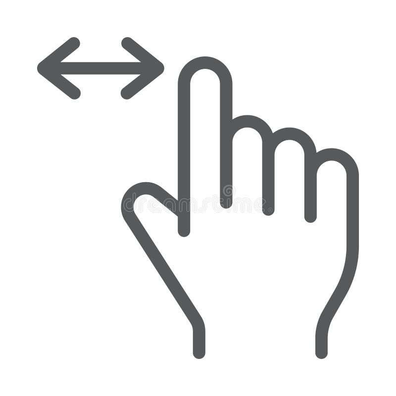 Vertical Scroll Line Icon, Finger and Gesture, Hand Sign, Vector ...