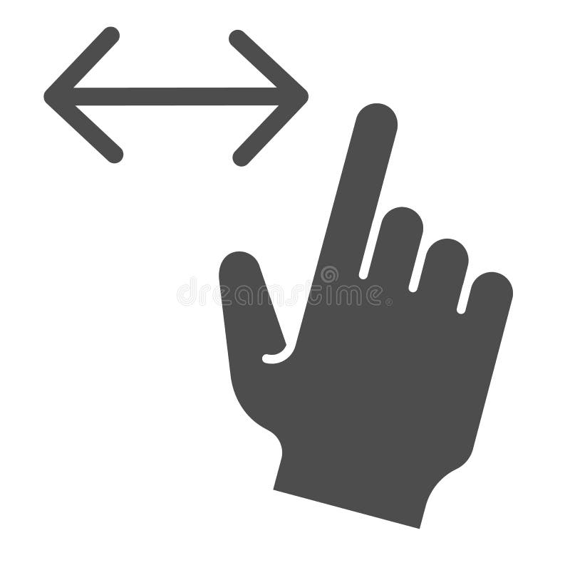 Horizontal Scroll Solid Icon. Resize by Width Vector Illustration ...