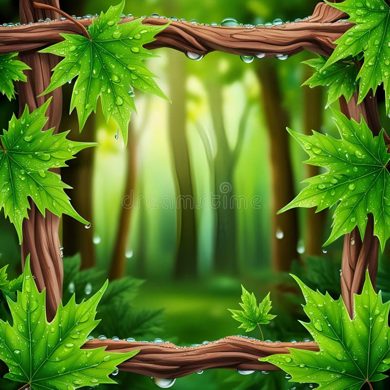 Tropical Tree Branches with Leaves Border-frame Isolated on a White ...