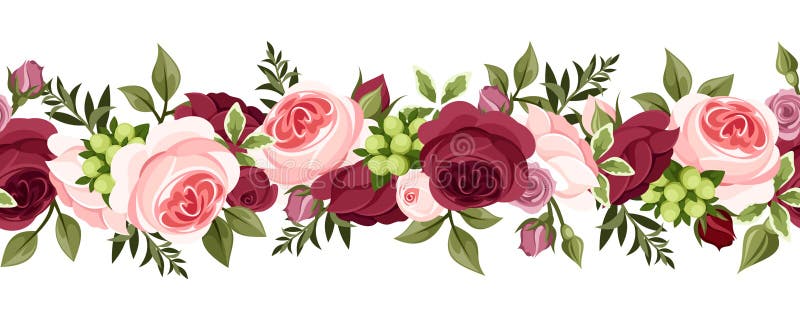 Vector Card with Red and Pink Roses. Stock Vector - Illustration of ...