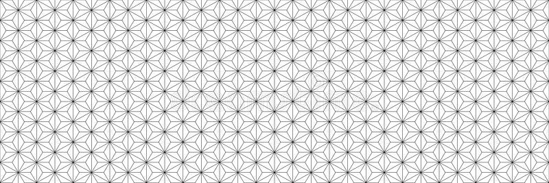 Horizontal Seamless Black and White Outline Triangle and Hexagon for ...