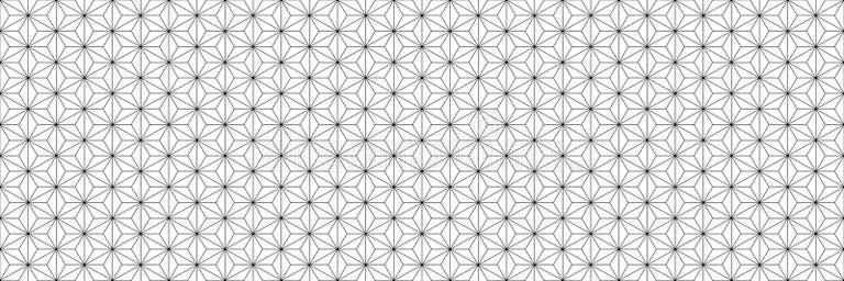 Horizontal Seamless Black and White Outline Triangle and Hexagon for ...