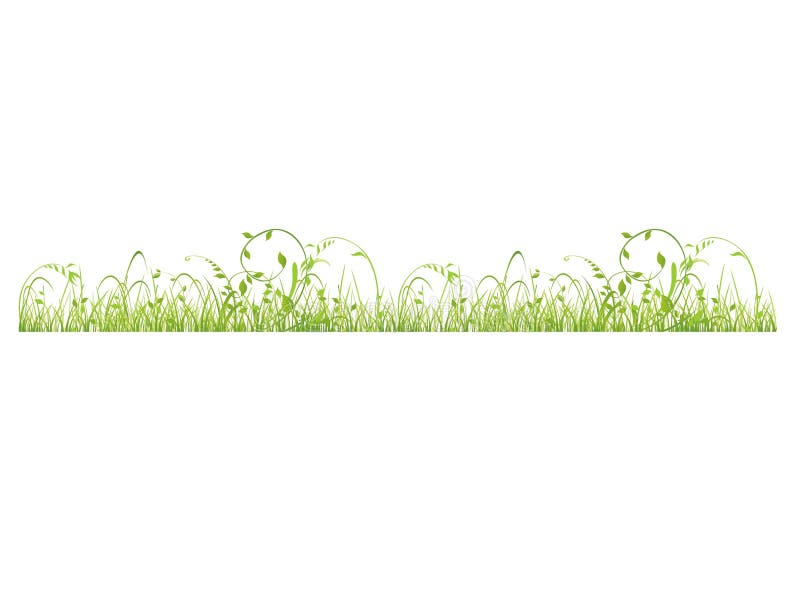 Horizontal Seamless Border with Spring Green Grass Lawn or Meadow on ...
