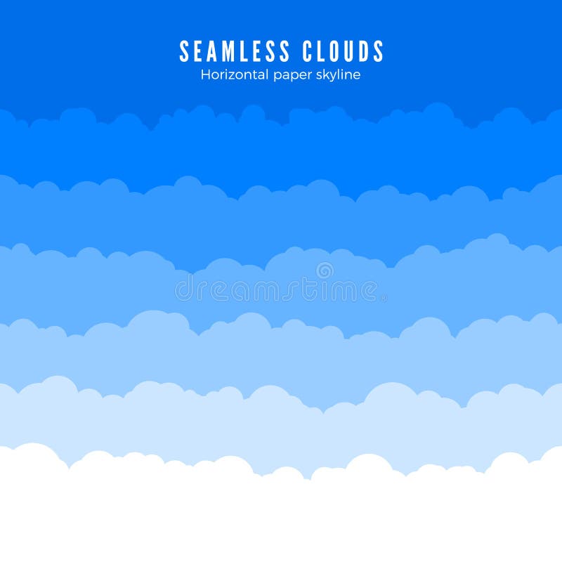 Horizontal Seamless Clouds. Skyline Repeat Texture. Blue Sky Background ...