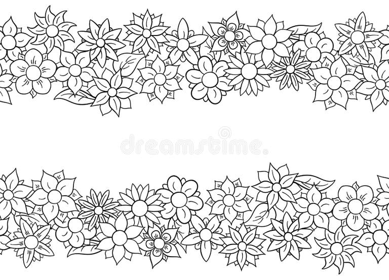 Horizontal Cartoon Flower Border Stock Illustrations – 3,136 Horizontal ...