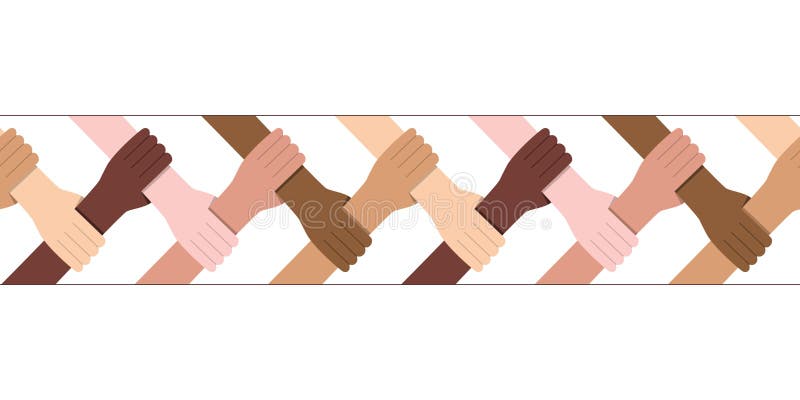 Horizontal Seamless Pattern of Hands Holding Each Other Stock Vector ...
