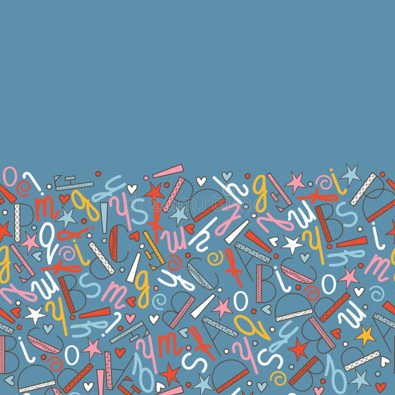 Horizontal Seamless Pattern of Letters Stock Vector - Illustration of ...