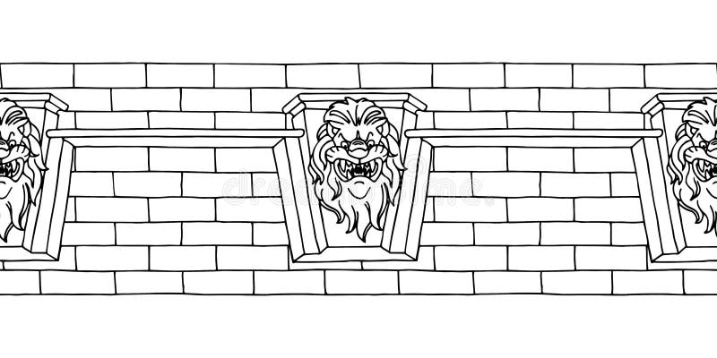 Horizontal Seamless Pattern, Old Brick Wall with Decorative Ornament ...