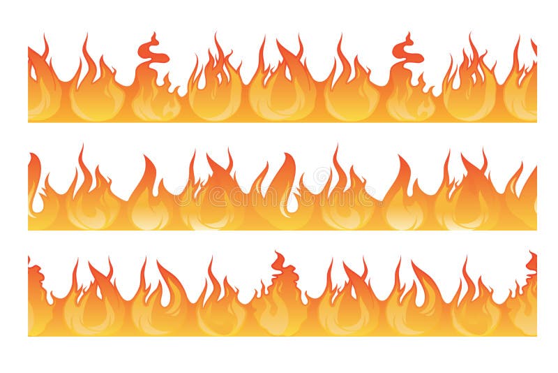 Horizontal Seamless Pattern of Wildfire Silhouette Stock Vector ...