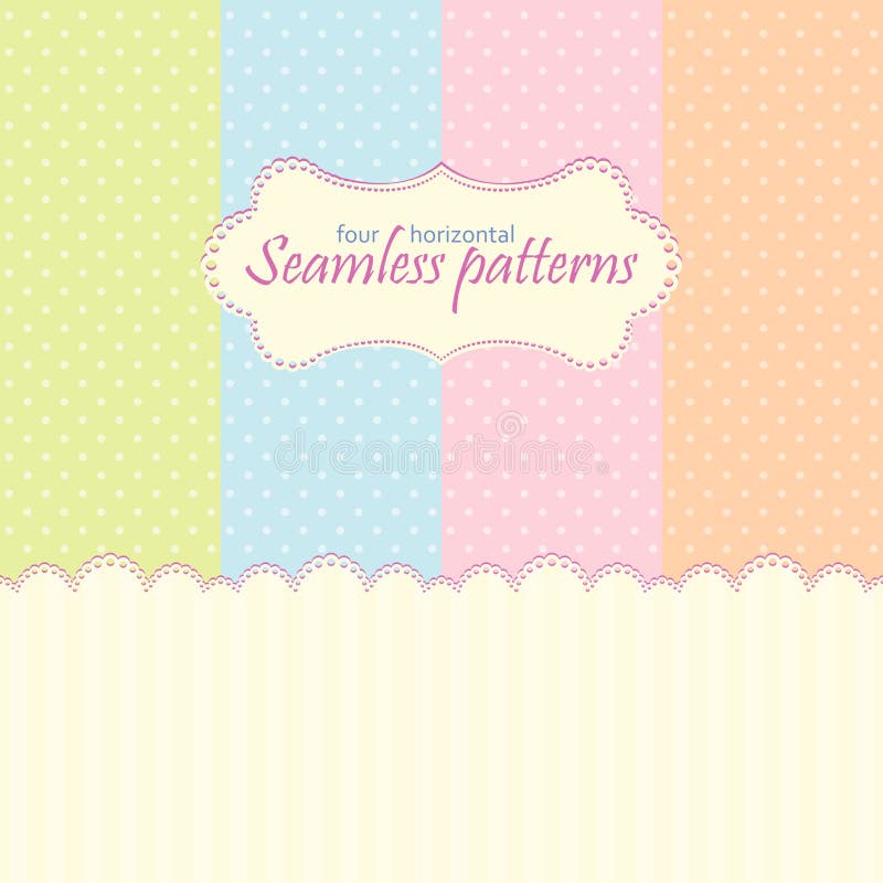 Horizontal Seamless Patterns Stock Vector - Illustration of cute ...