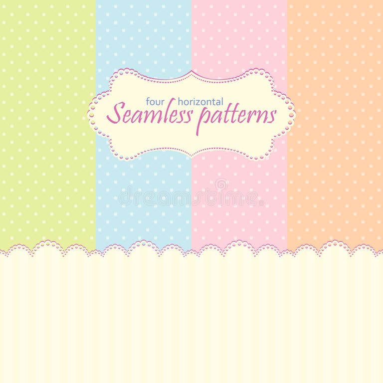 Horizontal Seamless Patterns Stock Vector - Illustration of cute ...