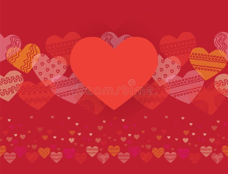 Horizontal Seamless Texture with Hearts Stock Illustration ...