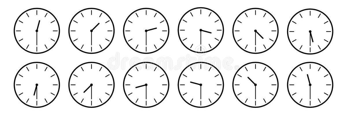 Half Hour Clock Stock Illustrations – 882 Half Hour Clock Stock ...