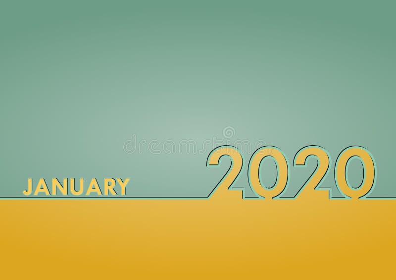 Horizontal Sheet with the Inscription January 2020 Stock Vector ...