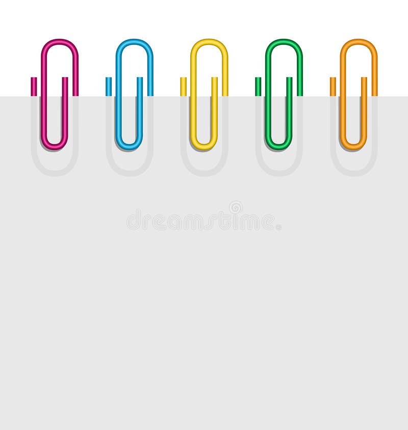Horizontal Sheet Paper Clips Stock Vector - Illustration of document ...