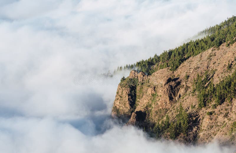 Horizontal Shot of a Beautiful Mountain with Green Trees Visible ...