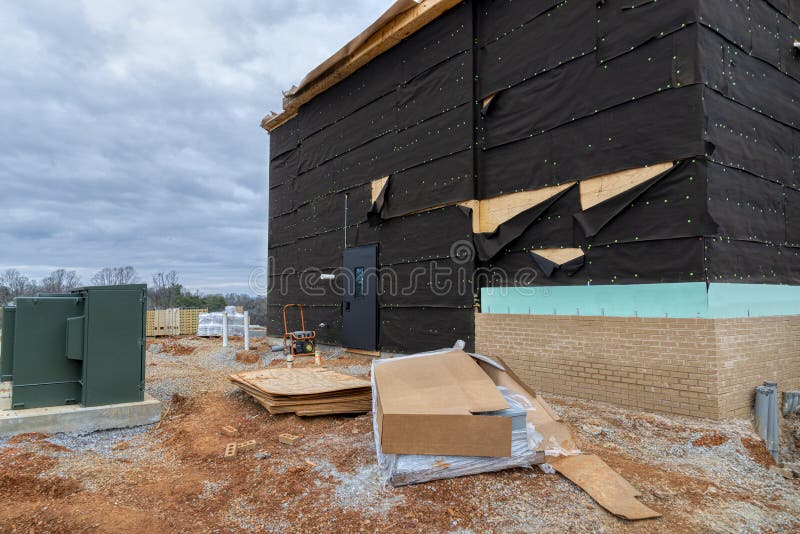 Beginning External Brick Work on New Commercial Building Project Stock ...