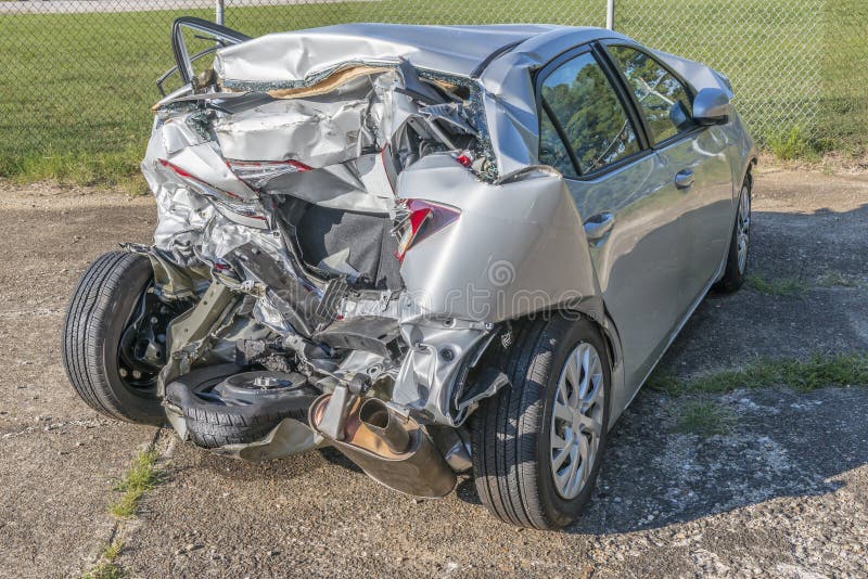 Demolished Car from the Back Stock Photo - Image of bodywork, bumper ...