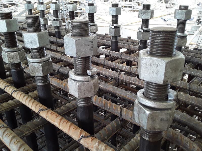 Metal Foundation Post in a Hole Stock Photo - Image of building, sand ...