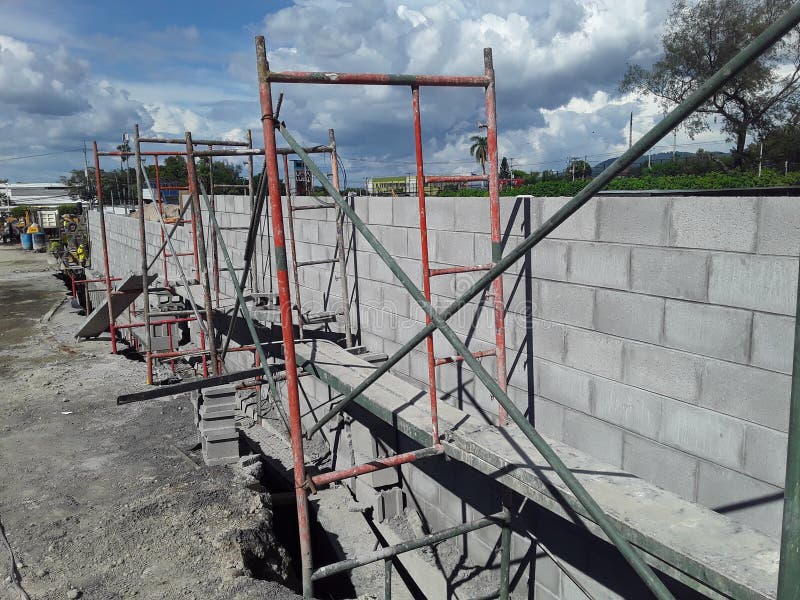 Horizontal Shot of Construction Materials - Metal Foundation - at a ...