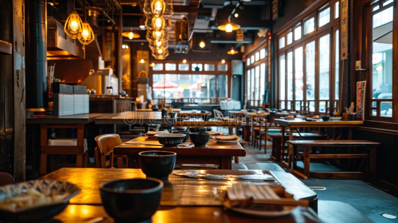 Horizontal Shot of the Interior of a Korean Restaurant. Ai Generative ...