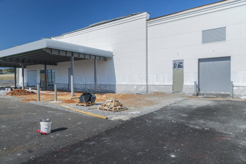 New Doors Just Installed in Retail Construction Site Stock Image ...