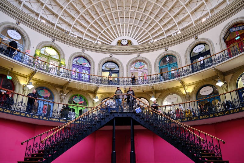 The Inside of Leeds Corn Exchange Stock Image - Image of exchange ...