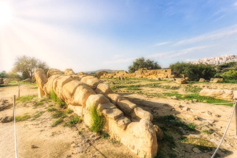 Horizontal Shot of Rock Formations in a Grassy Field Under the ...