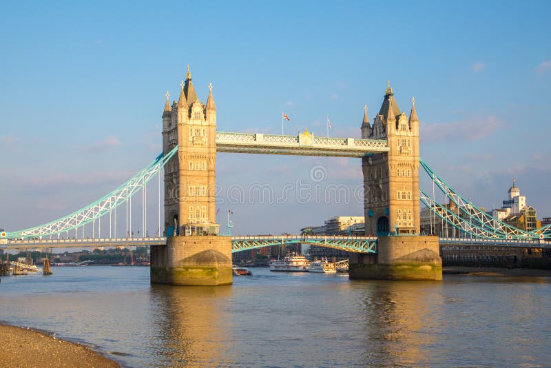 Horizontal Shot of the Tower Bridge in London Stock Photo - Image of ...