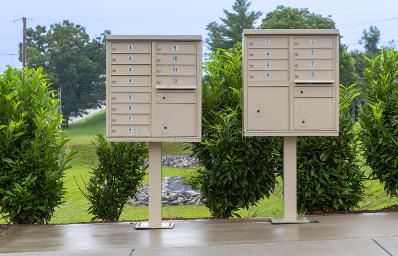 Mail Box for Small Community Stock Photo - Image of side, lock: 287899170