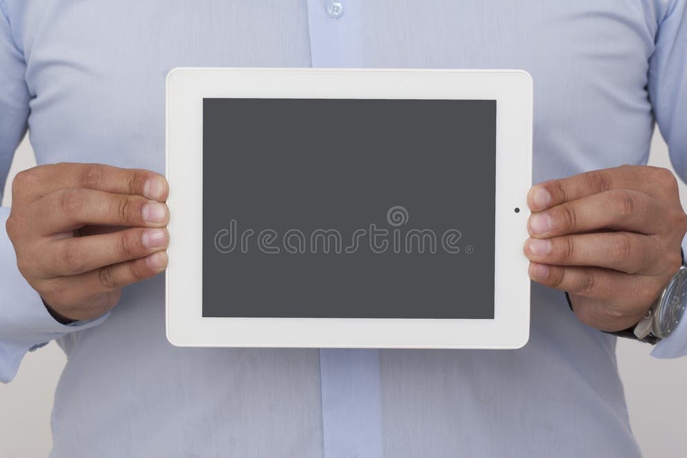 Horizontal Showing Screen of a Digital Tablet Stock Photo - Image of ...
