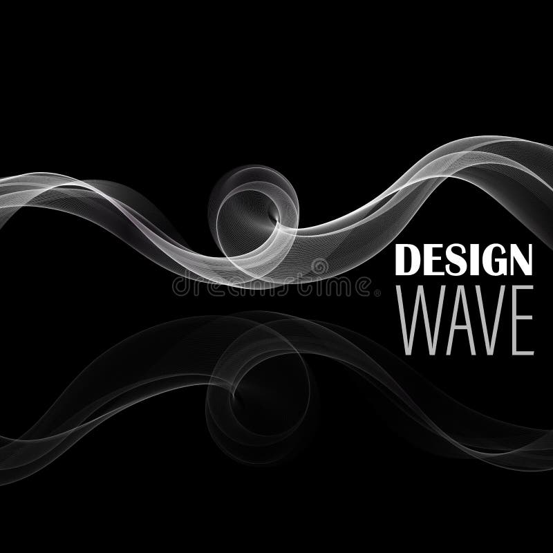 Horizontal Silver Stylish Wave on a Dark Background. Design Element ...