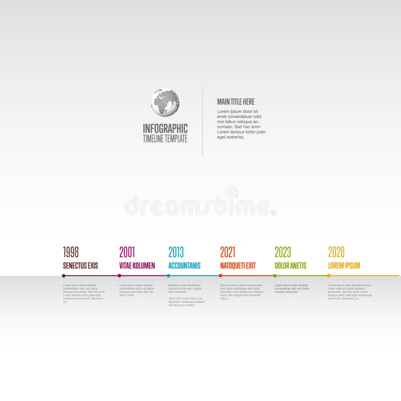 Horizontal Simple Dark Timeline Process Infographic Stock Vector ...