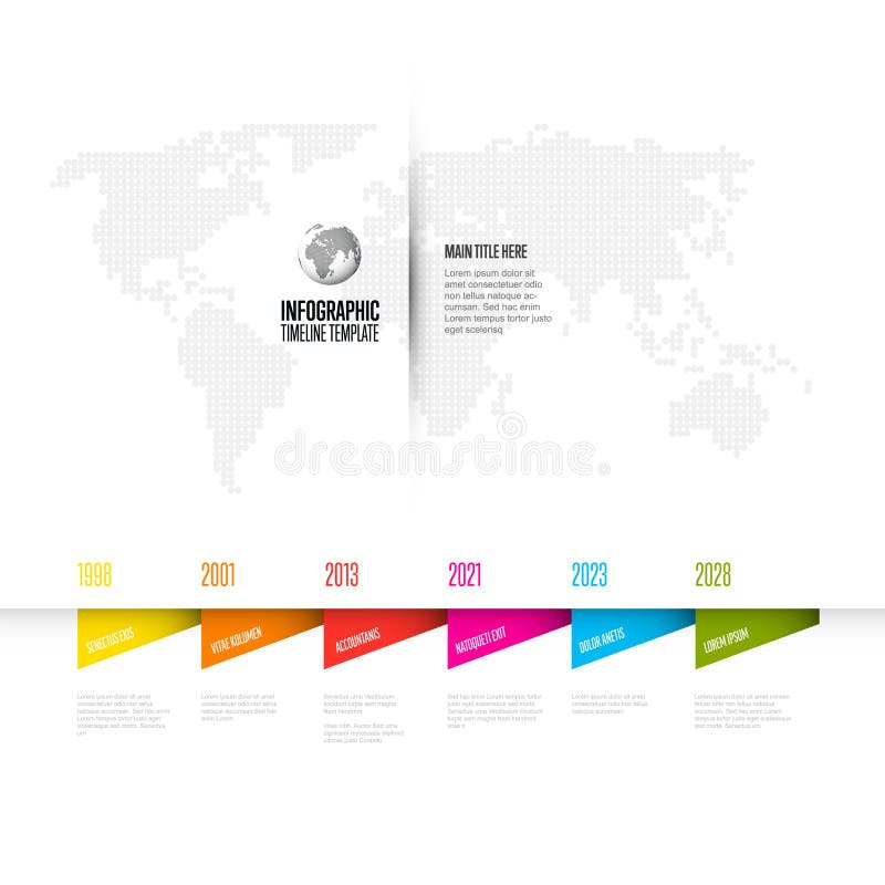Horizontal Simple Dark Timeline Process Infographic Stock Vector ...