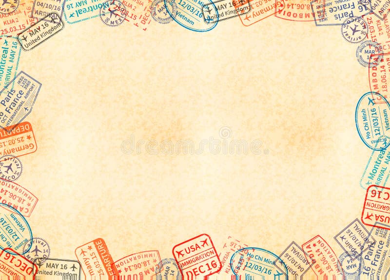 Horizontal A4 Size Yellow Sheet of Old Paper with Frame Made from ...