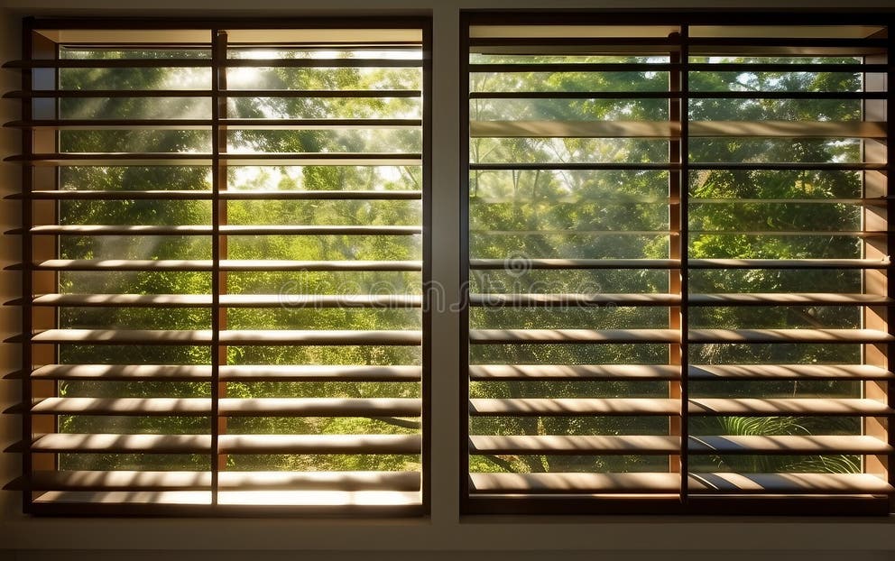 Horizontal Slatted Window Design on Generative Ai. Stock Illustration ...