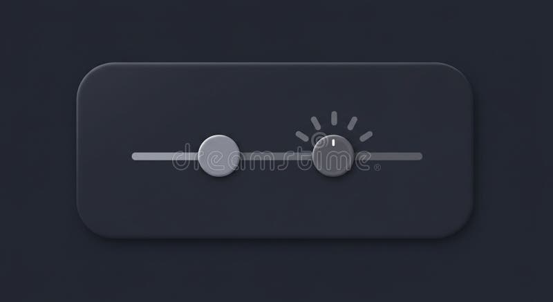 Horizontal Slider on a Dark Rectangular Panel with Rounded Corners. Features a Stock Image ...