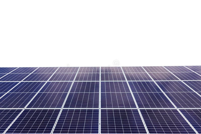 Horizontal Solar Panels Cells Isolated on White Background. Solar Farm ...