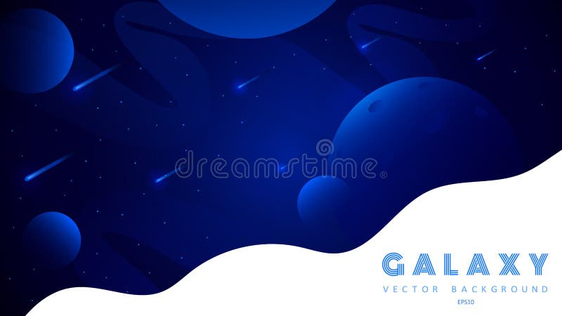 Horizontal Space Background with Abstract Shape and Planets. Web Design ...