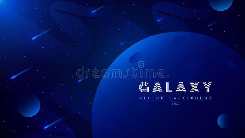 Horizontal Space Background with Abstract Shape and Planets. Web Design ...