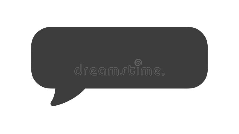 Horizontal Speech Bubble Chat Icon, Long Message, Text Box, Vector ...