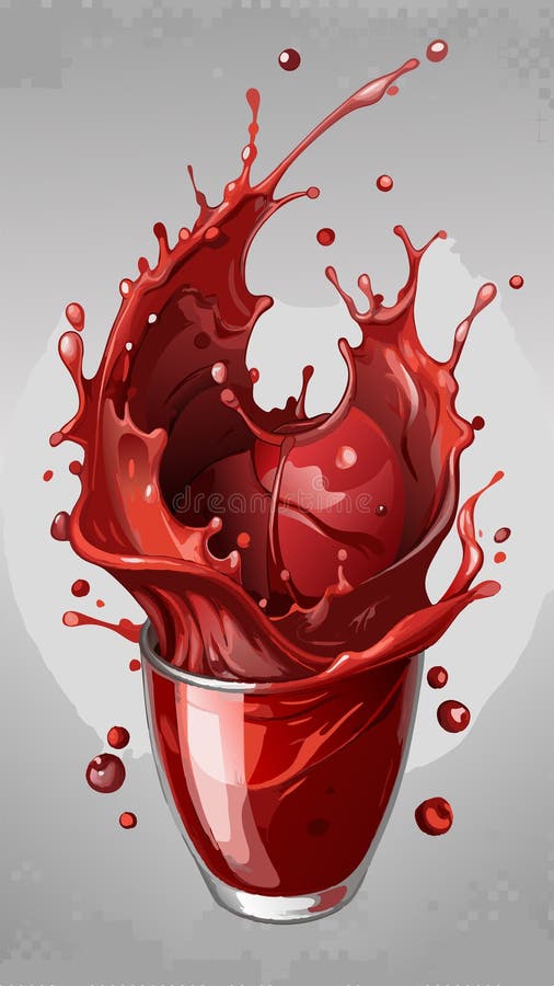 Red Flowing Liquid Splash Realistic Juice Wine Stock Illustrations – 87 ...
